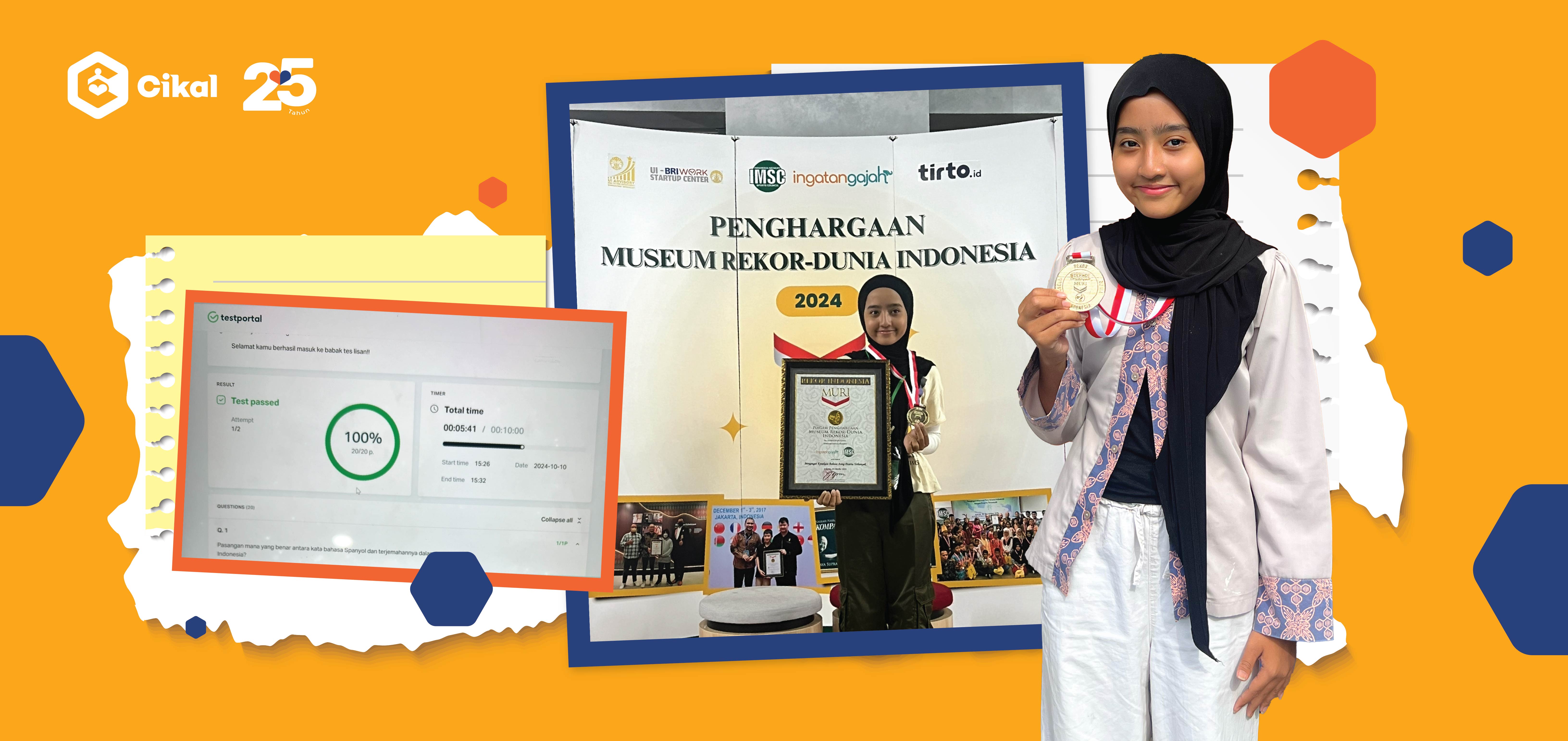 Cerita Brisha, Murid SMP Cikal Amri Setu, Raih Rekor MURI Dunia di ...